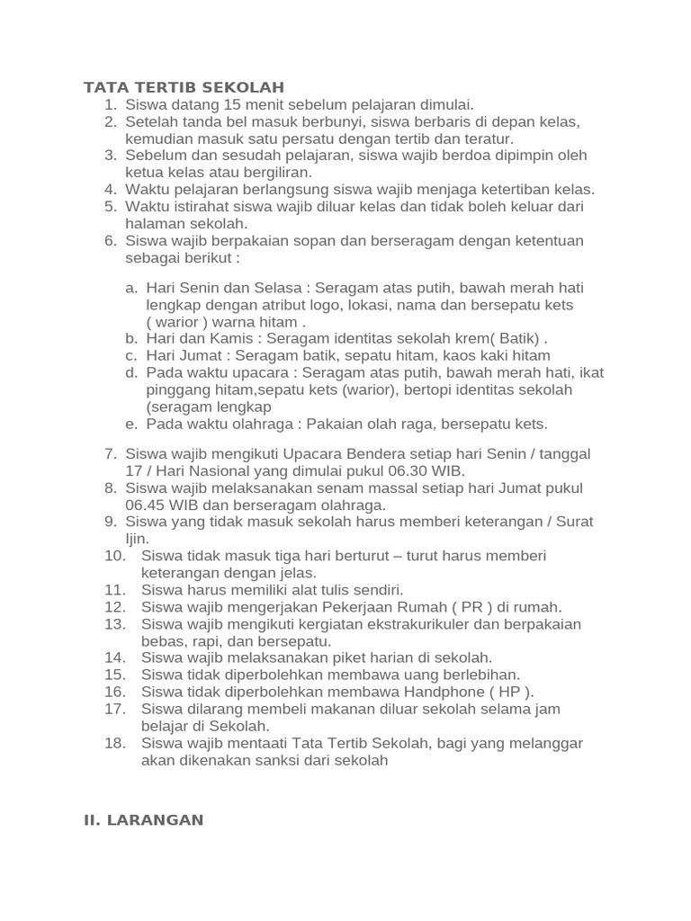 Tata Tertib Siswa dan Guru Sekolah | PDF