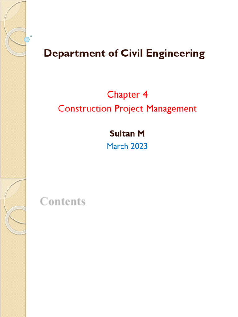 Chapter 4 Construction Project Management. | PDF | Human Resource ...
