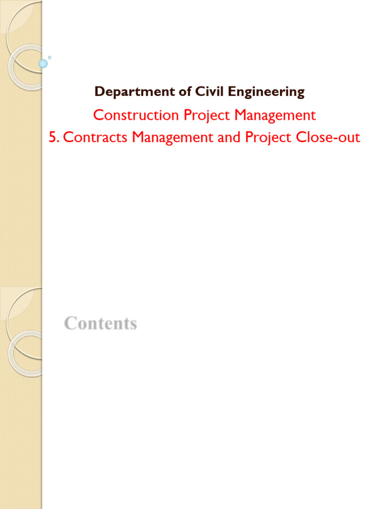 Chapter 5 Contracts Management and Project Close-Out | PDF | Legal ...