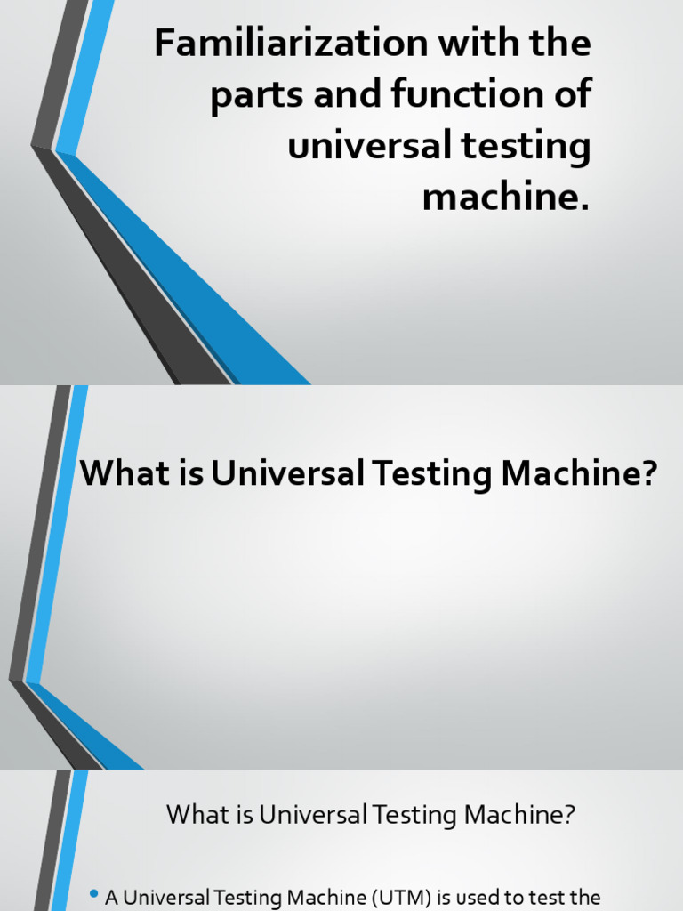 CMT Familiarization With The Parts and Function of Universal | PDF ...