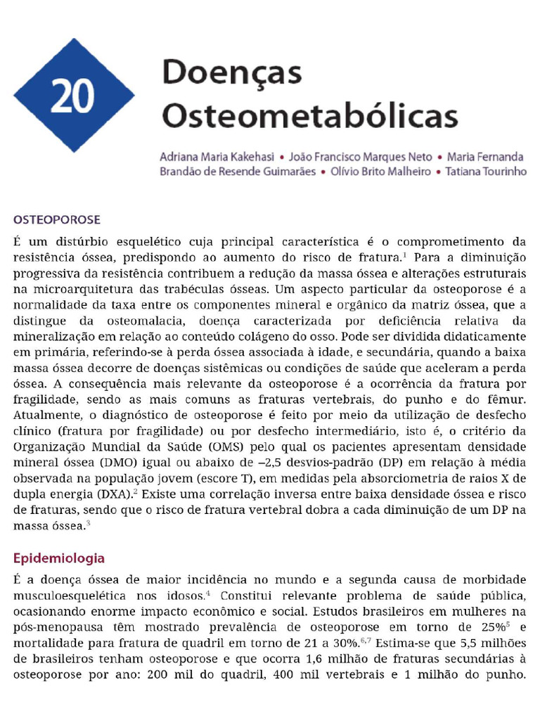 Cap Livro Osteoporose | PDF