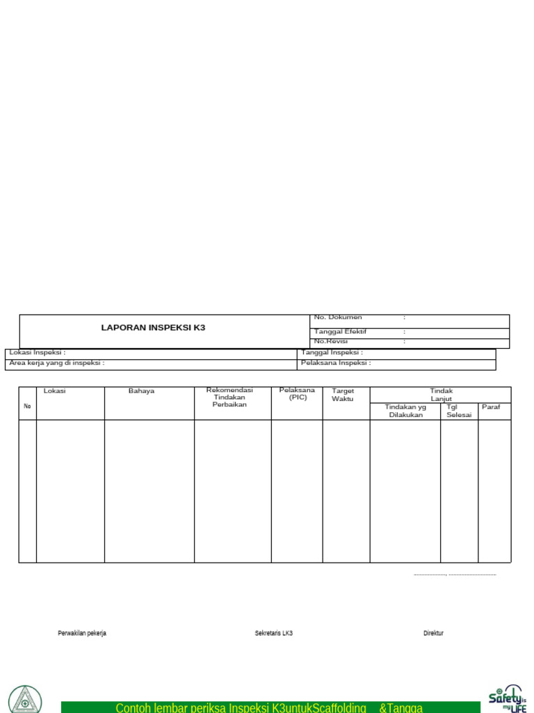 Format Laporan Inspeksi | PDF