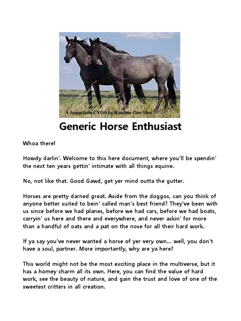 Generic Horse Enthusiast V1.2 | PDF | Horses | Equus (Genus)