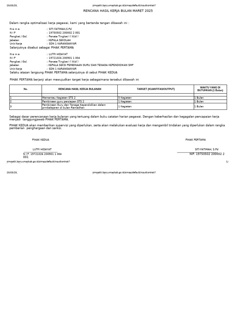 RHK Maret 2025 | PDF
