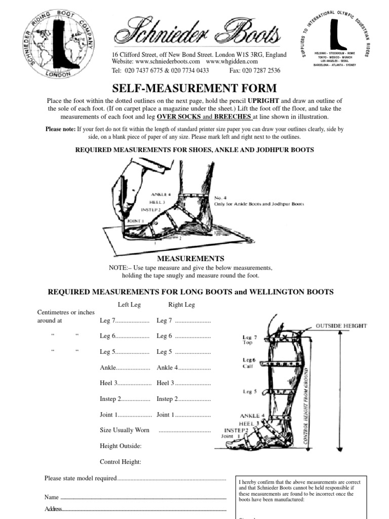 Self Measurement Form | PDF