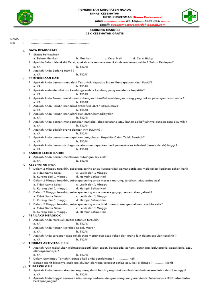 Form Manual CKG Ngada | PDF