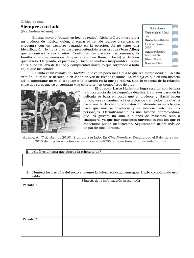 Crítica de "Siempre a tu lado" | PDF