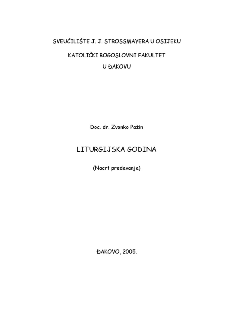 LIT-Liturgijska Godina | PDF