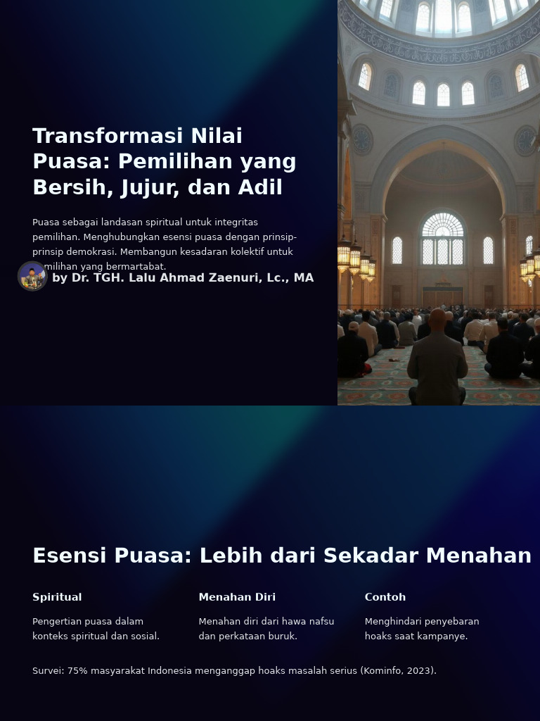 Transformasi Nilai Puasa Pemilihan Yang Bersih Jujur Dan Adil | PDF