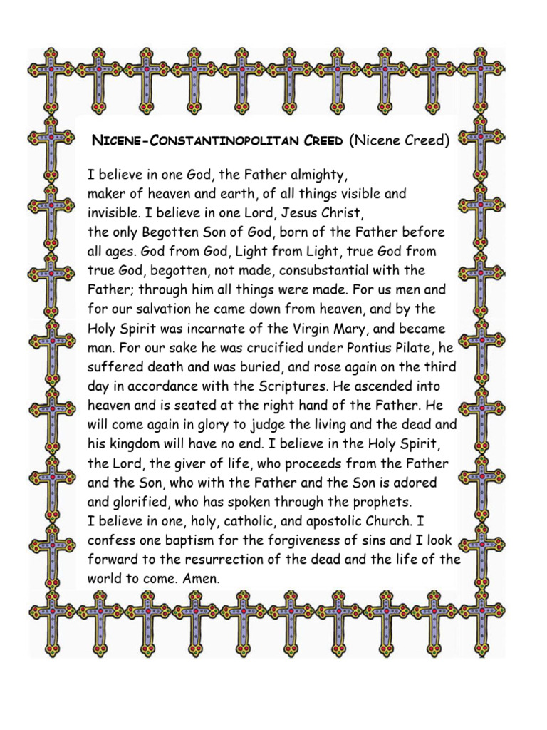 Nicene Creed for Grade 3 Students | PDF