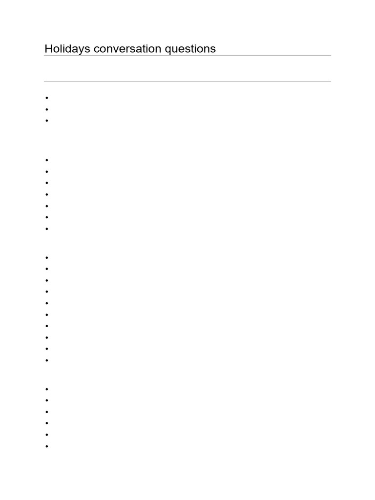Holiday Conversation Questions Guide | PDF