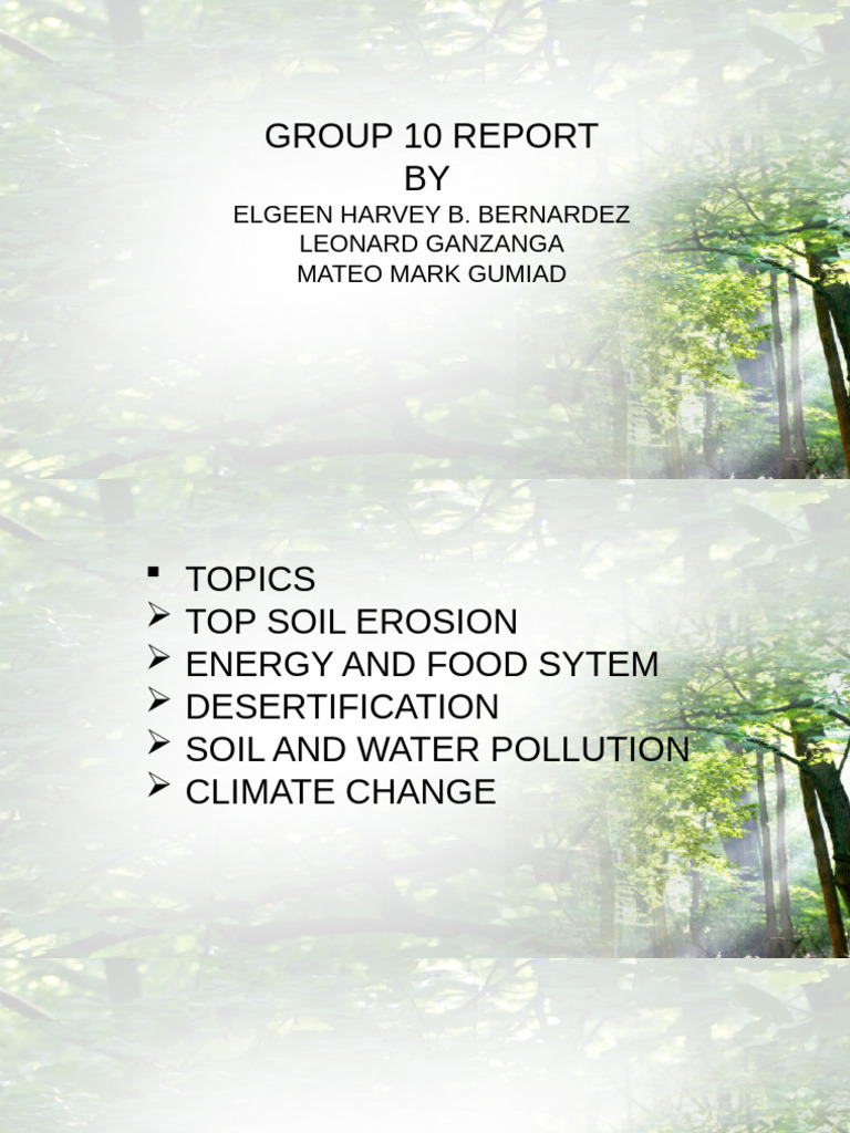 Group 10 Topsoil Erosion | PDF | Erosion | Soil