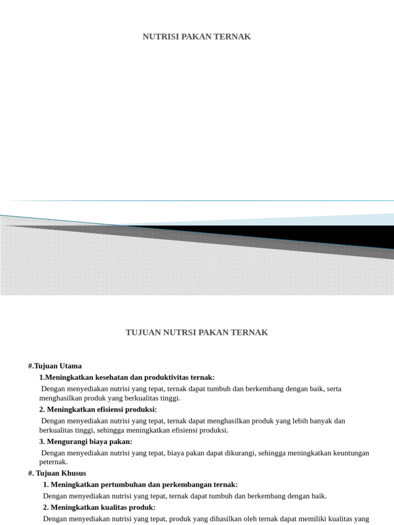 Nutrisi Pakan Ternak Kelompok 1 | PDF