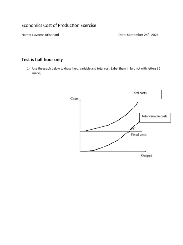 Economics Cost of Production Analysis | PDF