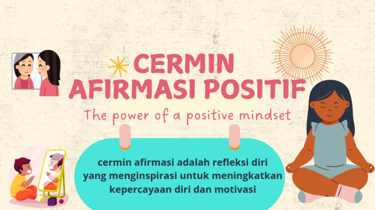 Positive affirmation presentation in colourful illustrative educational ...