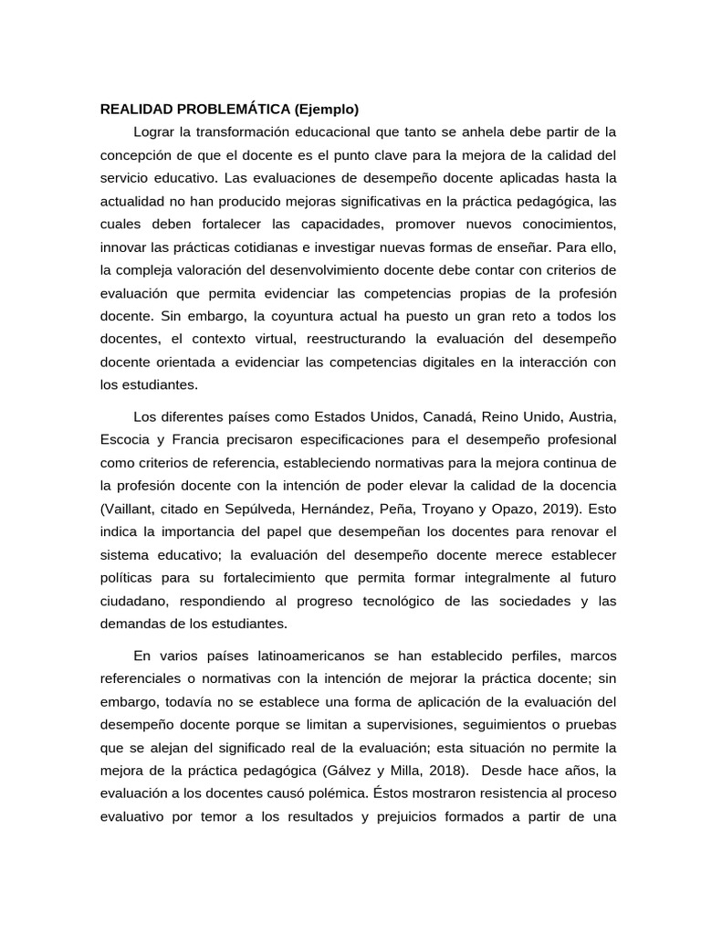 EJEMPLO DE REALIDAD PROBLEMÁTICA | PDF | Maestros | Enseñando
