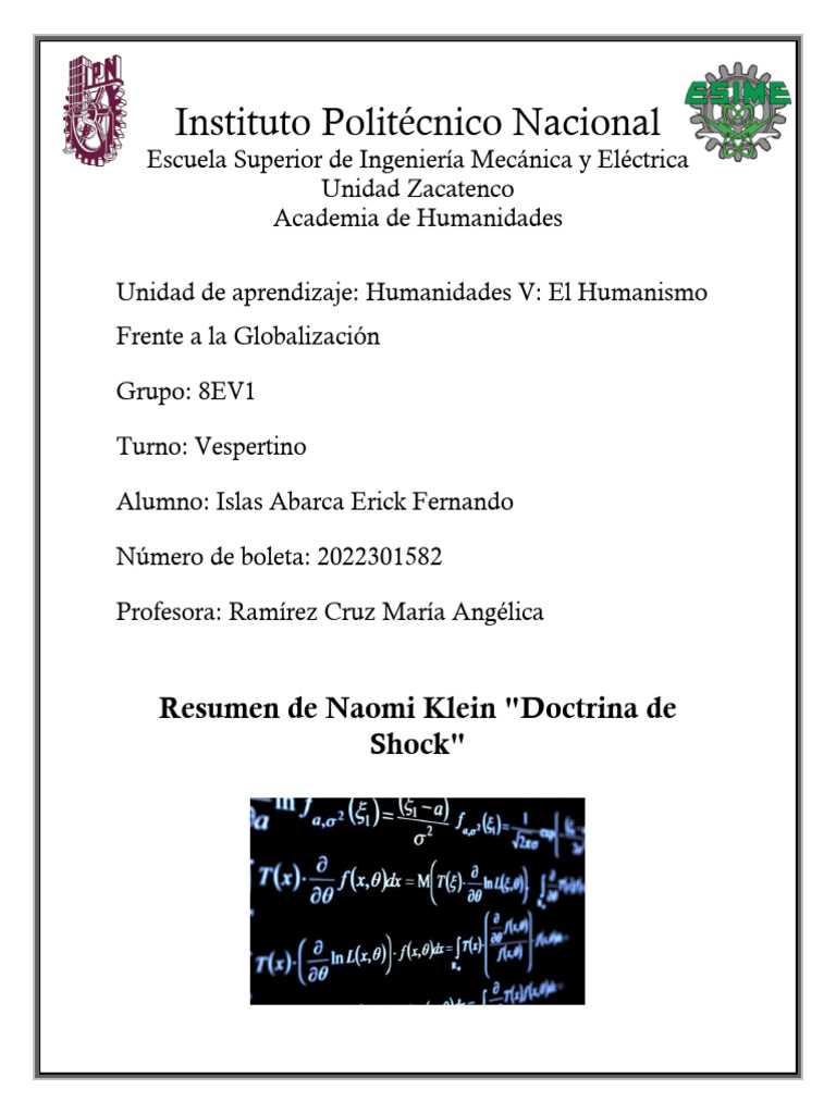 Resumen de Naomi Klein - Doctrina de Shock | PDF | Milton Friedman | Neoliberalismo