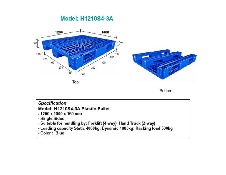 H1210S4-3A Plastic Pallet | PDF