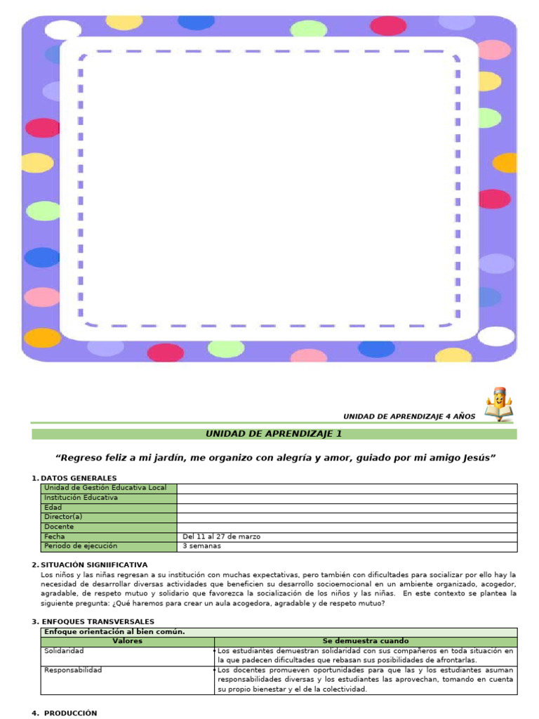 Regreso al Jardín: Actividades 4 Años | PDF | Las emociones | Aprendizaje