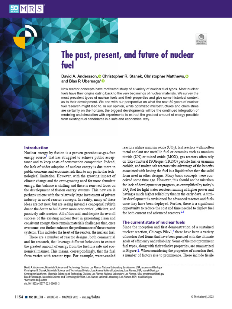 Past Present Future Fuel | PDF | Nuclear Fuel | Nuclear Reactor