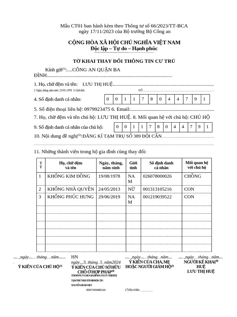 CT01 Thông Tư 66 | PDF