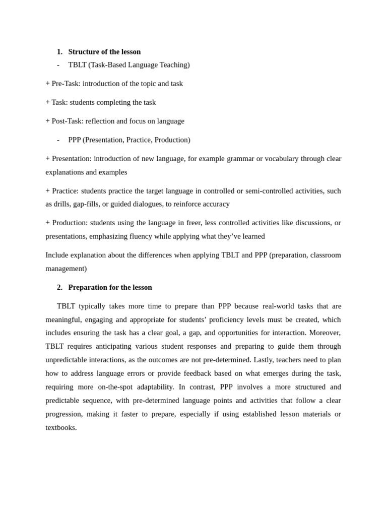 Explanation of TBLT and PPP | PDF | Linguistics | Education Theory