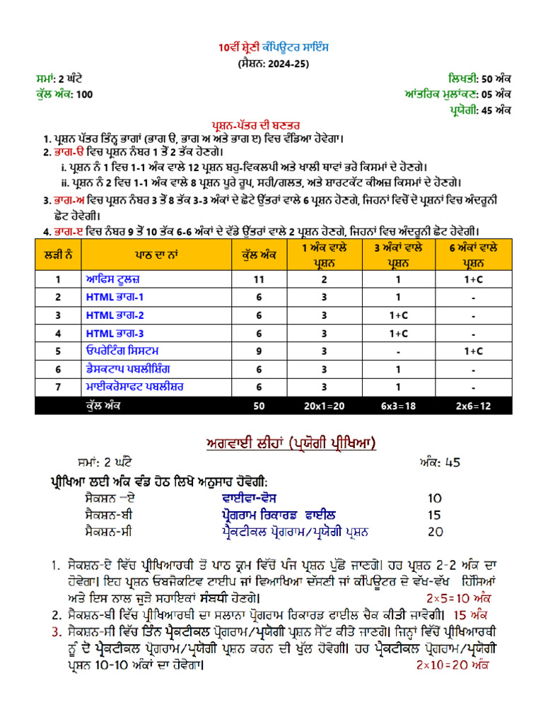 10th CS SQP General (2024-25) | PDF