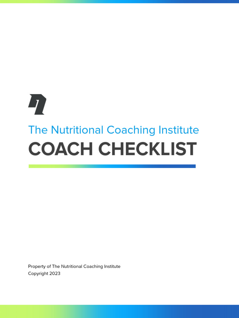 NCI - COACH CHECKLIST | PDF