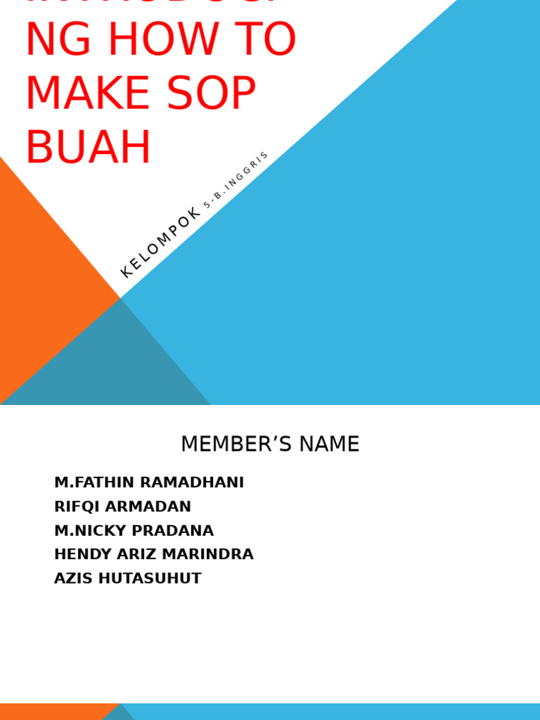 How to Make Sop Buah | PDF