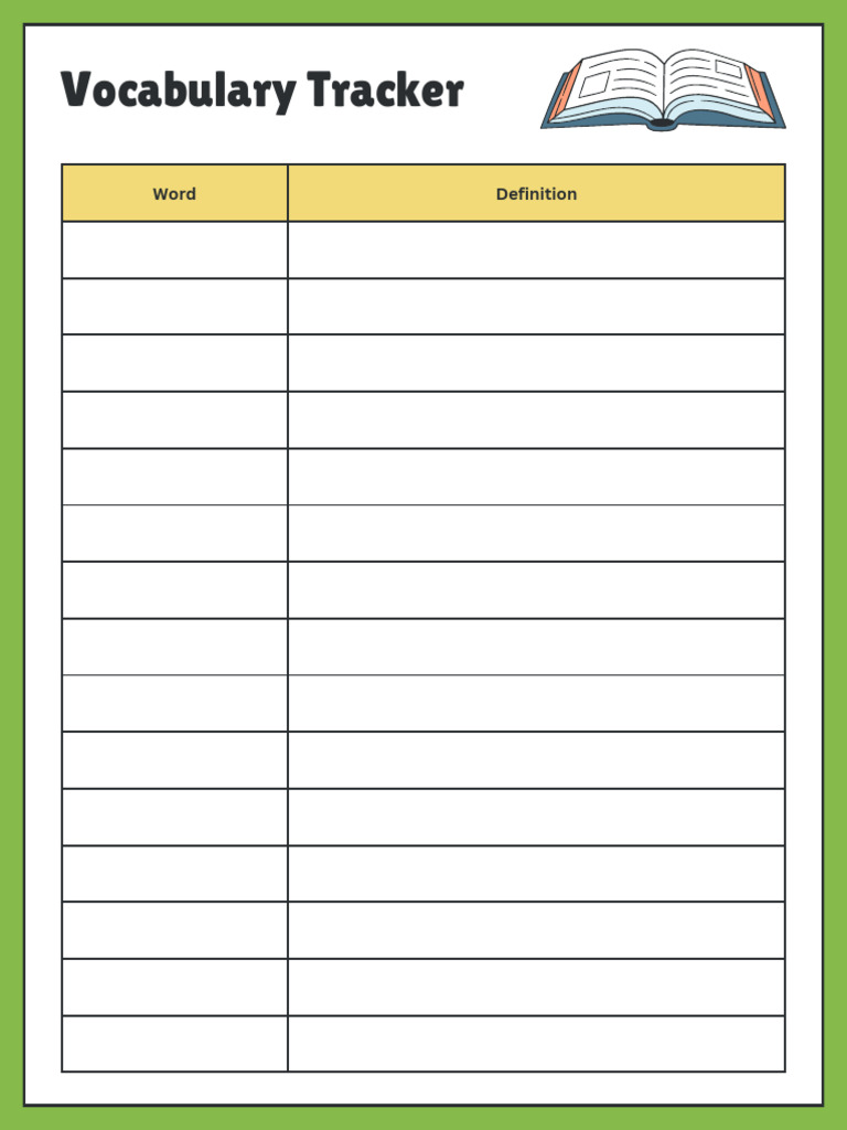 Vocabulary Tracker | PDF