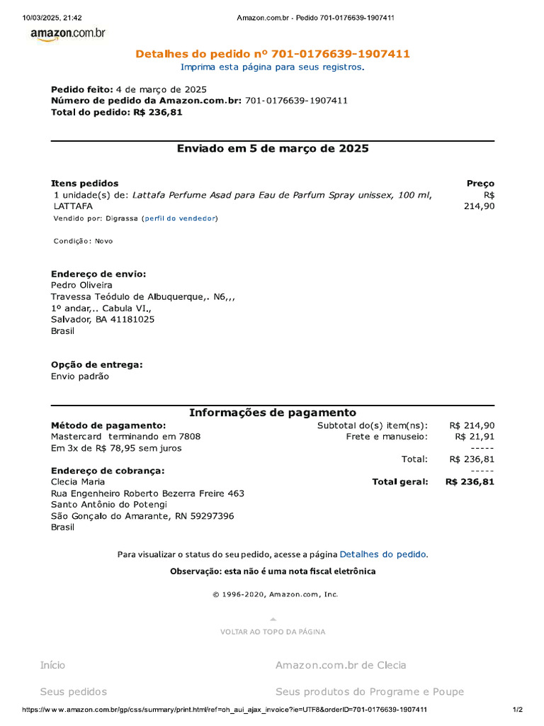 Danfe Asad Lattafa | PDF