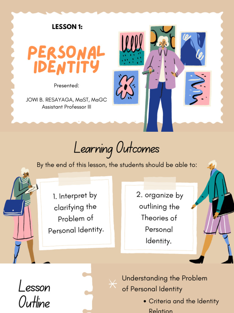 Lesson 1 Personal Identity | PDF | Thought | Metaphysics