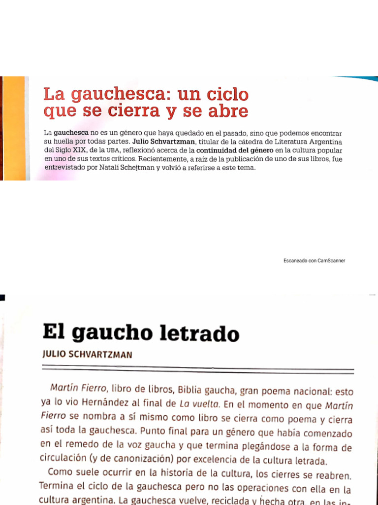 "La guachesca" y "Los gauchos nunca mueren" | PDF