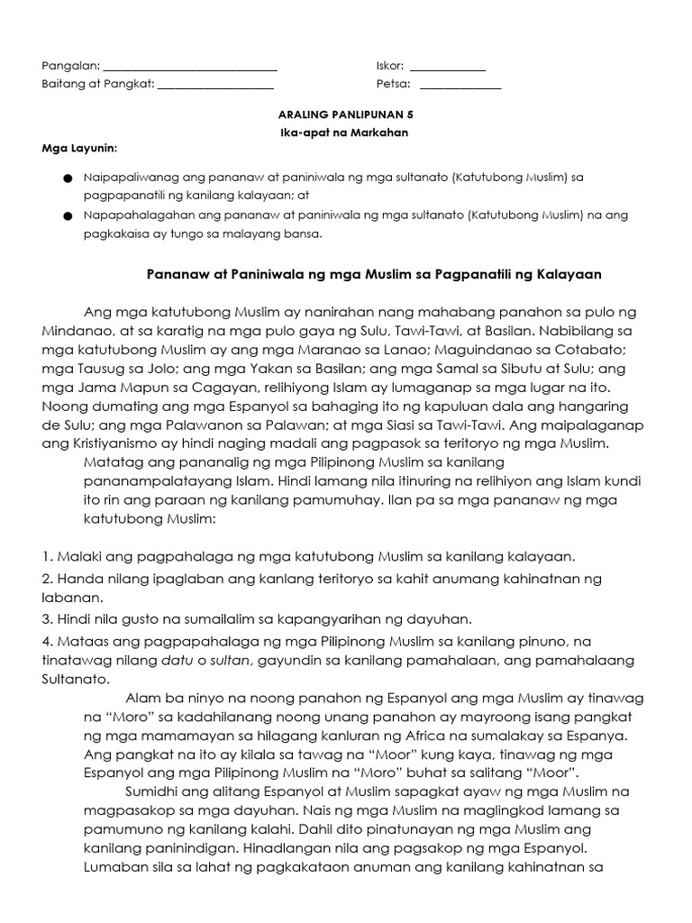 Q4 Las Ap5 Week 3-4 | PDF