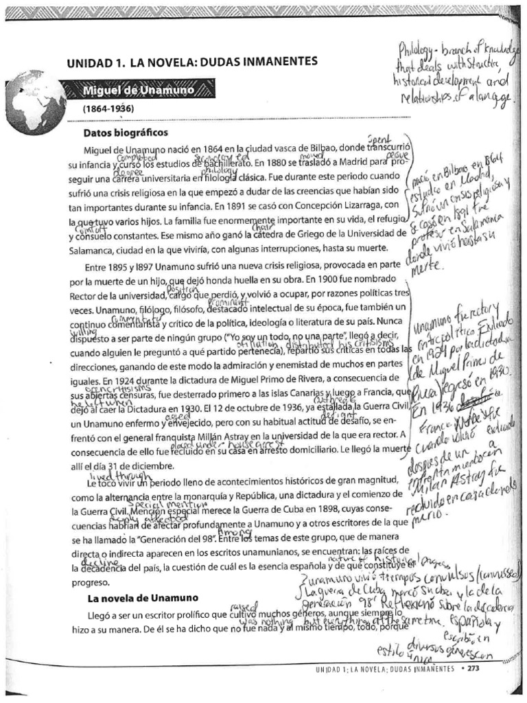 Notes on Unamuno and San Manuel Bueno | PDF