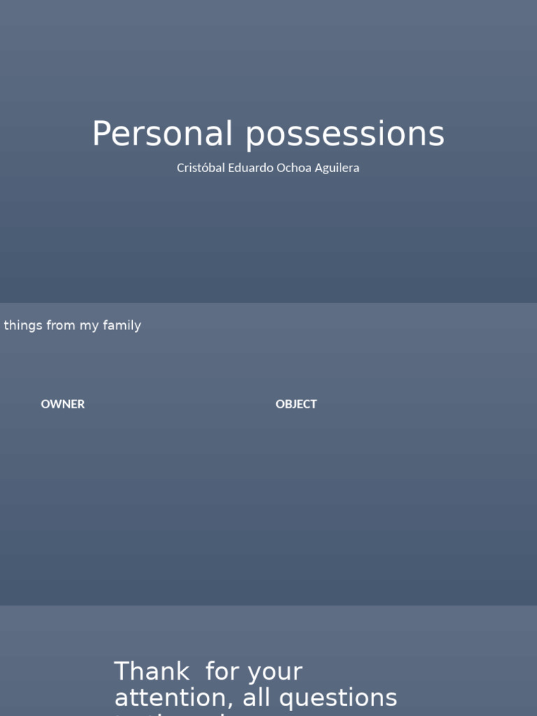 Personal Possessions | PDF