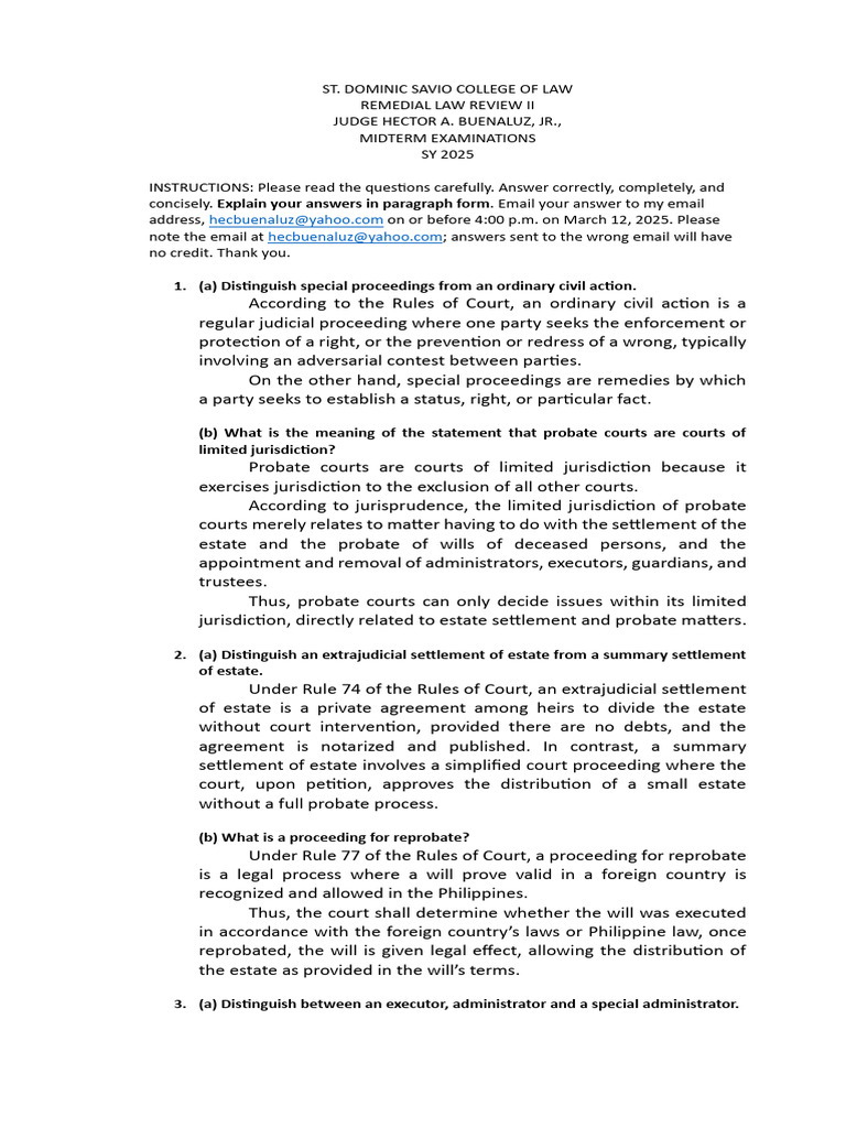 DSCOL-MT-RLR2-2025-BARRAMEDA Victorio III | PDF | Probate | Will And ...