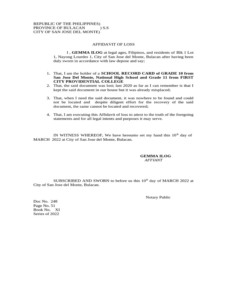 Aff of Loss Edited | PDF