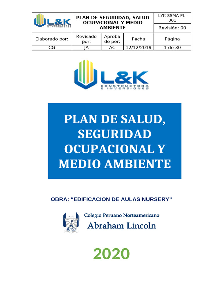441363334 Plan de Seguridad Salud y Medio Ambiente Al Docx | PDF | Seguridad y salud ocupacional ...