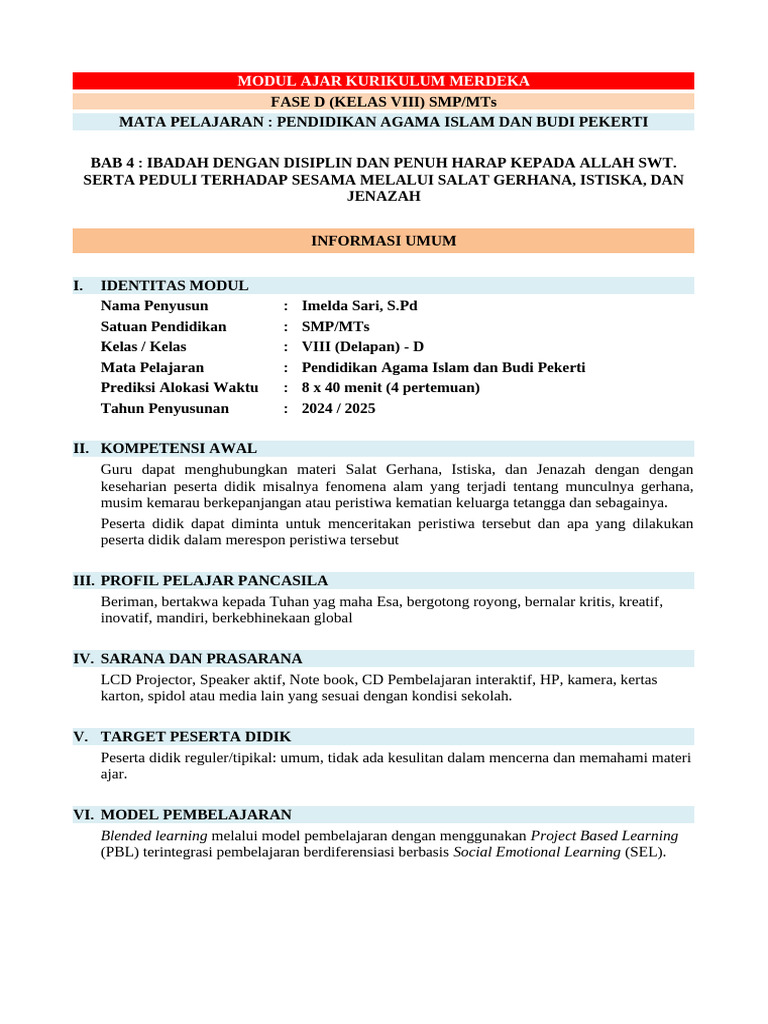 oke Modul PAI 8 Bab 4 | PDF