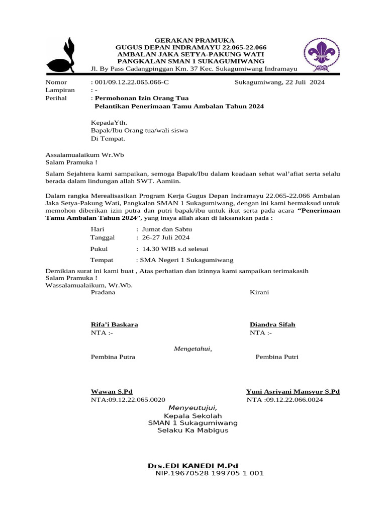 Surat Kegiatan MOK | PDF