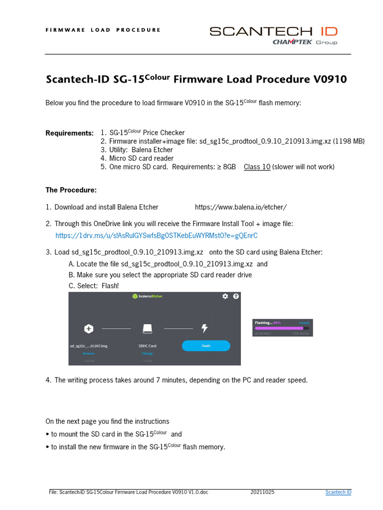 Scantech-ID SG-15Colour Firmware Load Procedure V0910 | PDF | System ...