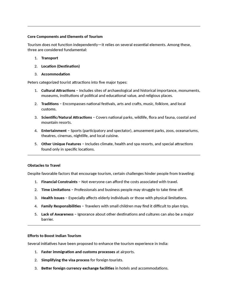 Key Components of Tourism Explained | PDF | Tourism | Marketing