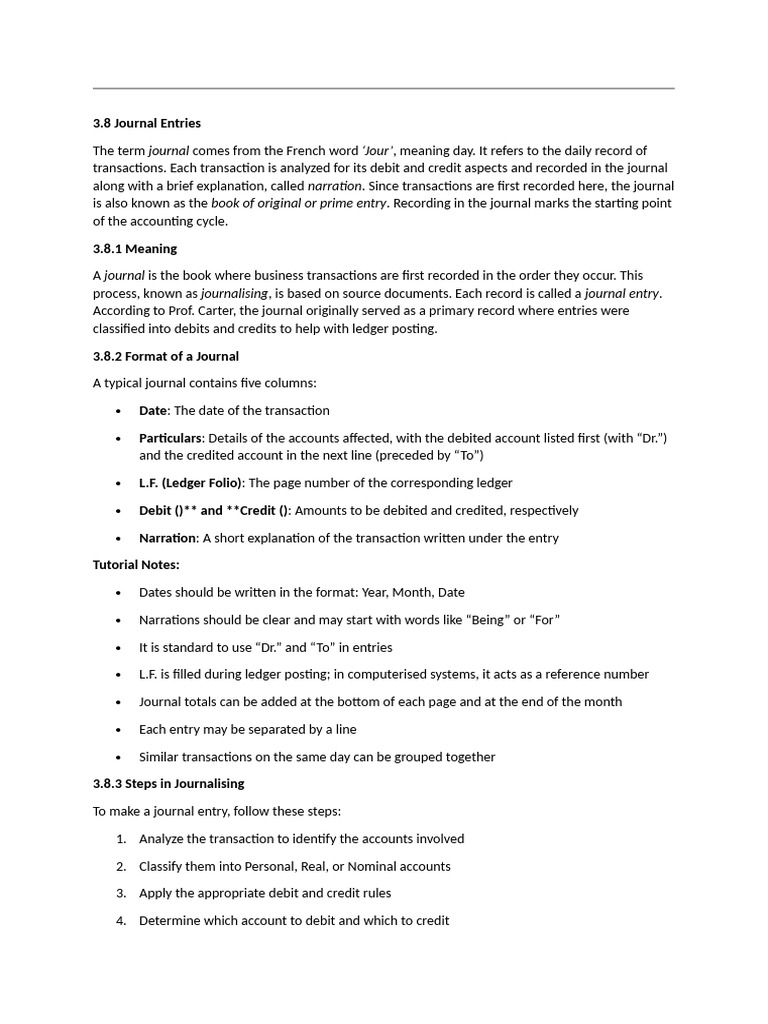 Journal Entries Class 11 | PDF | Debits And Credits | Business Economics