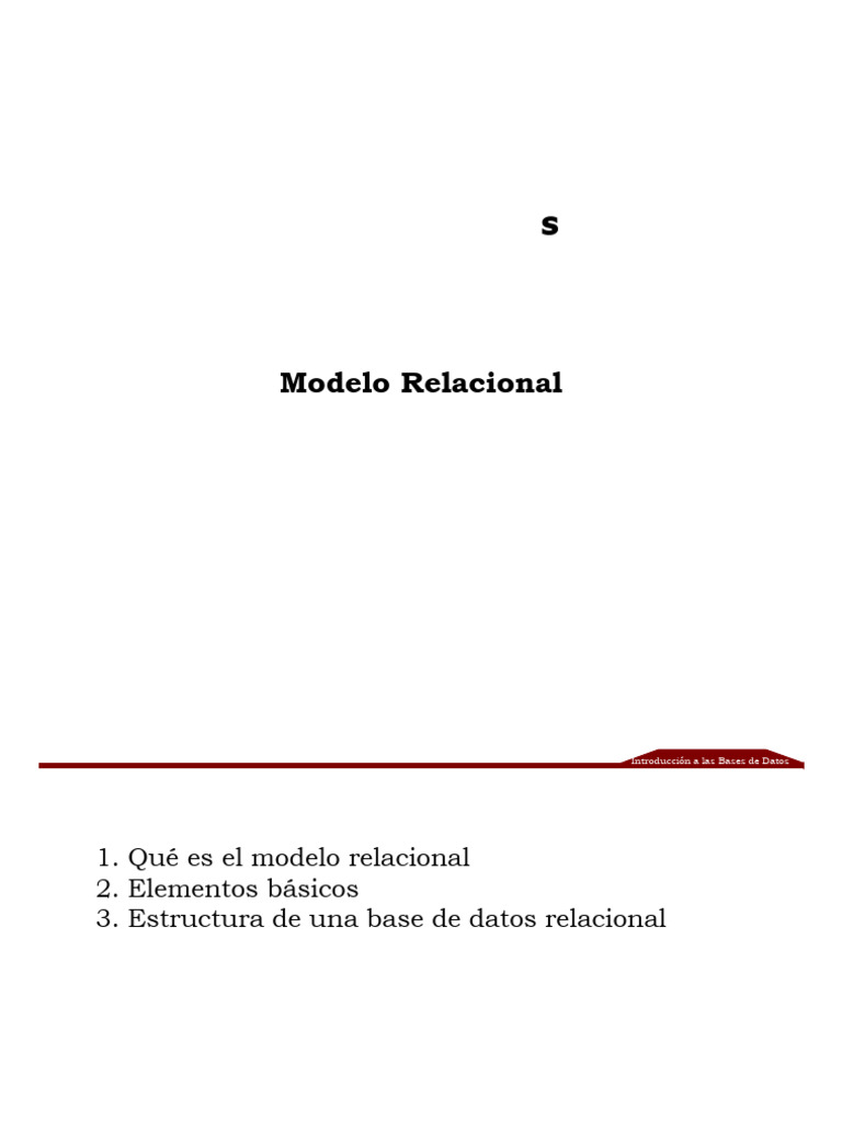 Práctica 01 - Modelo Relacional | PDF | Base de datos relacional | Bases de datos
