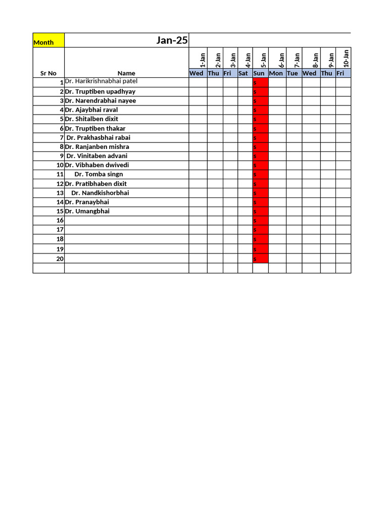 Attendence Sheet | PDF
