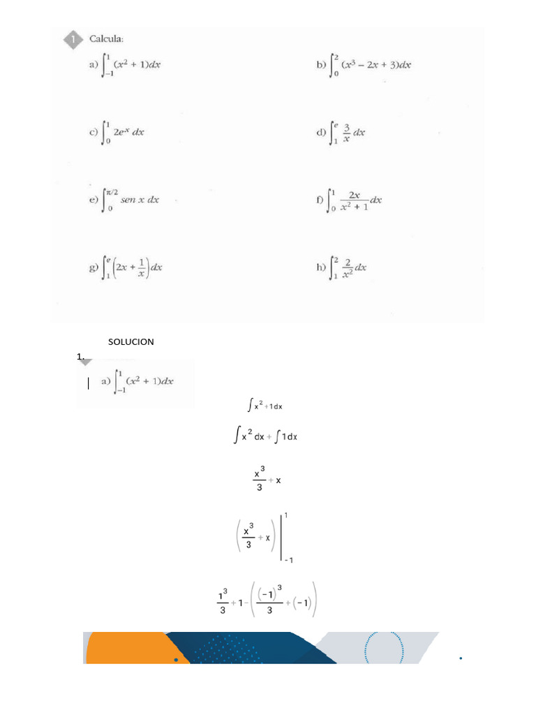 Taller Integral Definidas | PDF