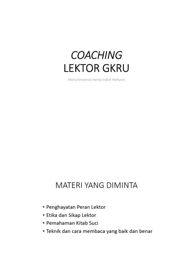 Etika dan Tugas Lektor Katolik | PDF