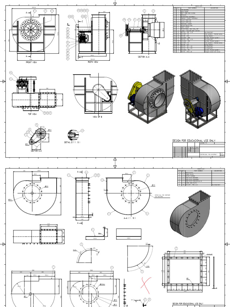 Centrifugal Fan Assembly Design | PDF | Screw | Mechanical Engineering