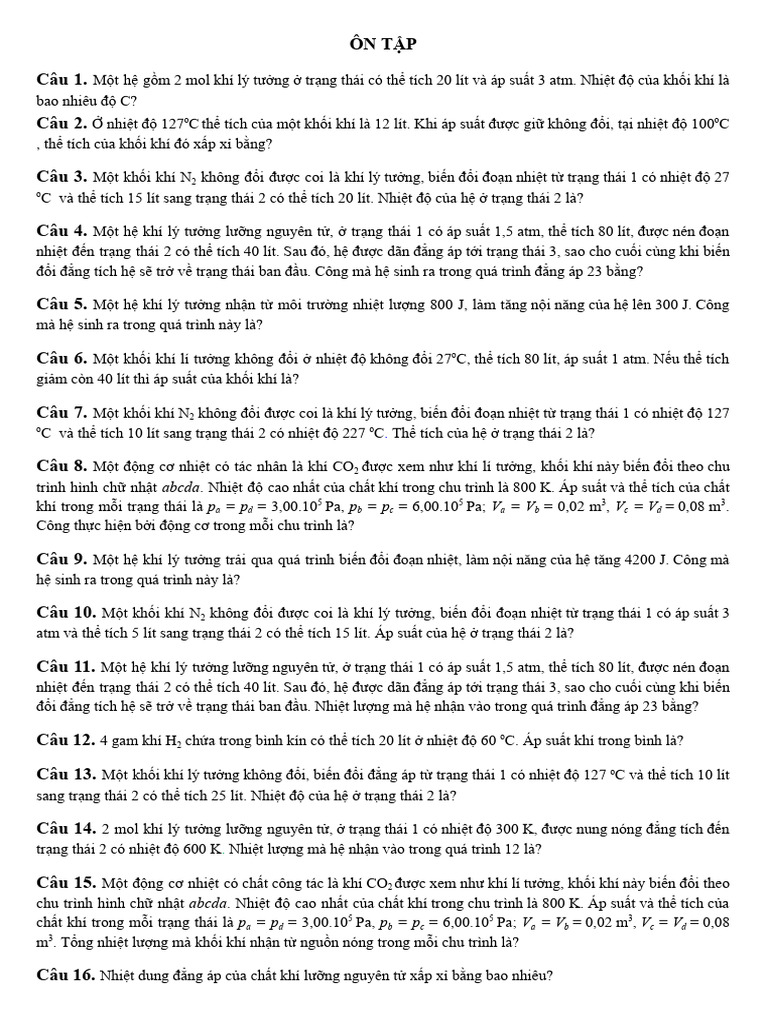 32 cau on VL1 - Nhiet.docx | PDF